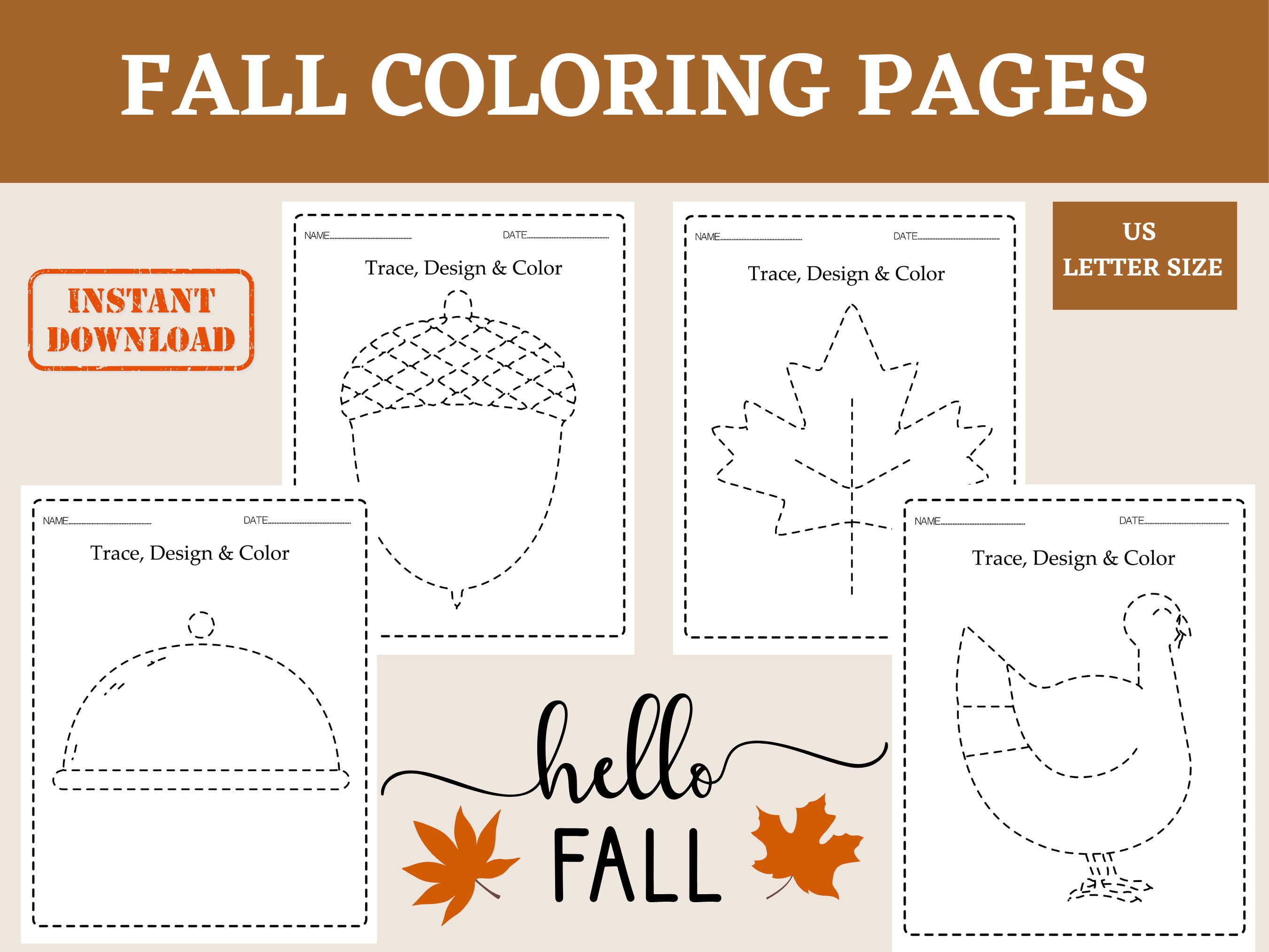 Fall Coloring Pages Thanksgiving Favor Party Activity School Coloring ...