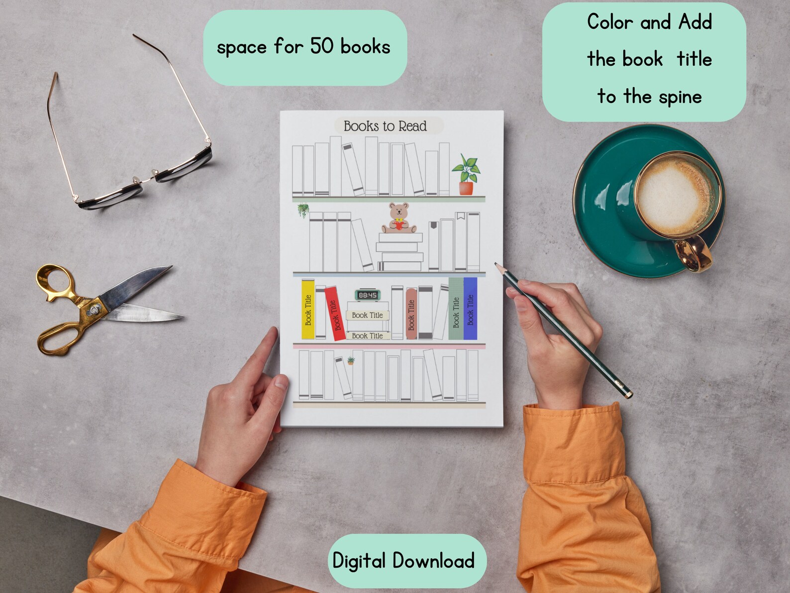Bookshelf Reading Log, Bujo Reading Tracker, Book Review Printable ...