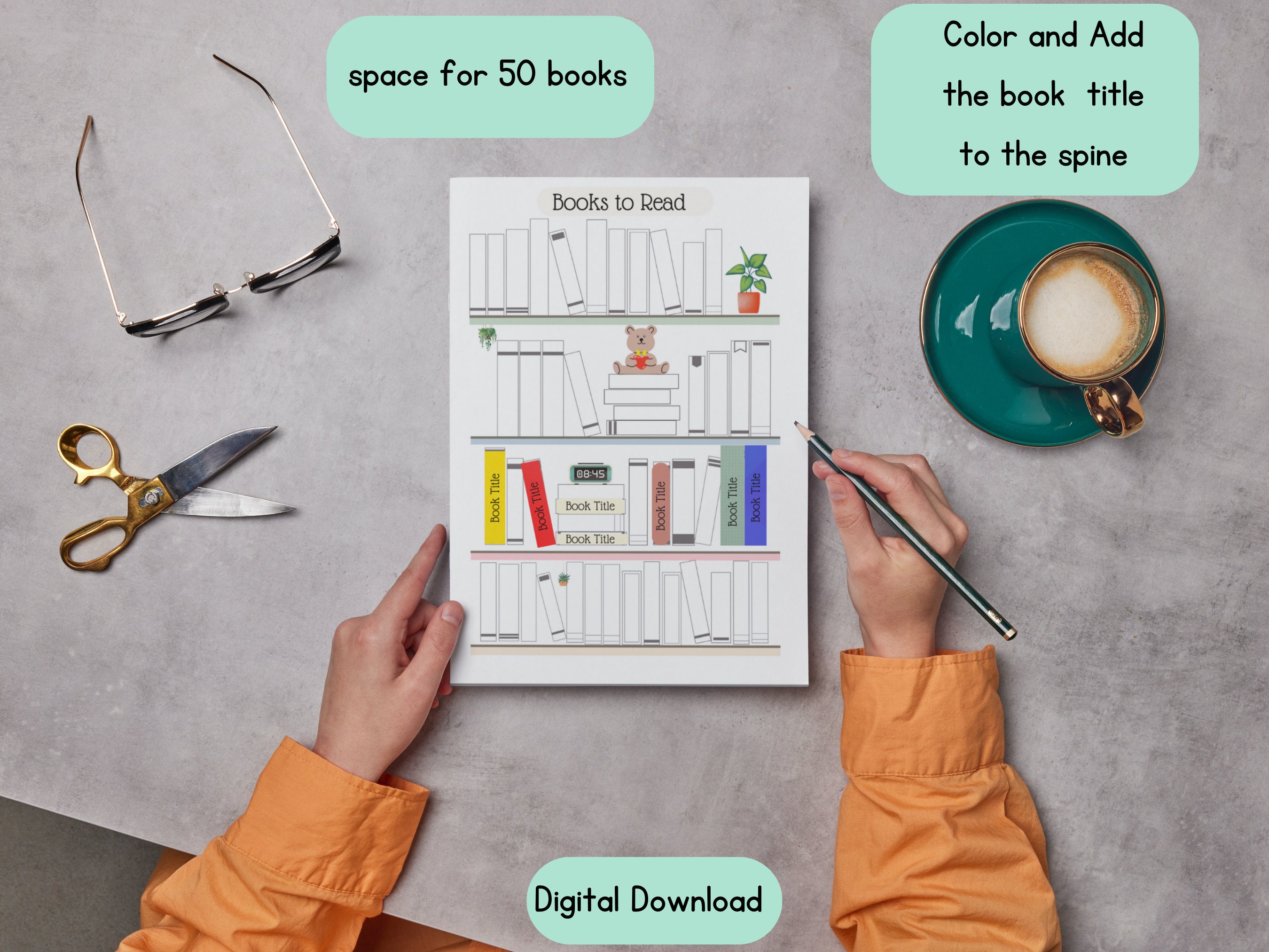 Bookshelf Reading Log, Bujo Reading Tracker, Book Review Printable ...