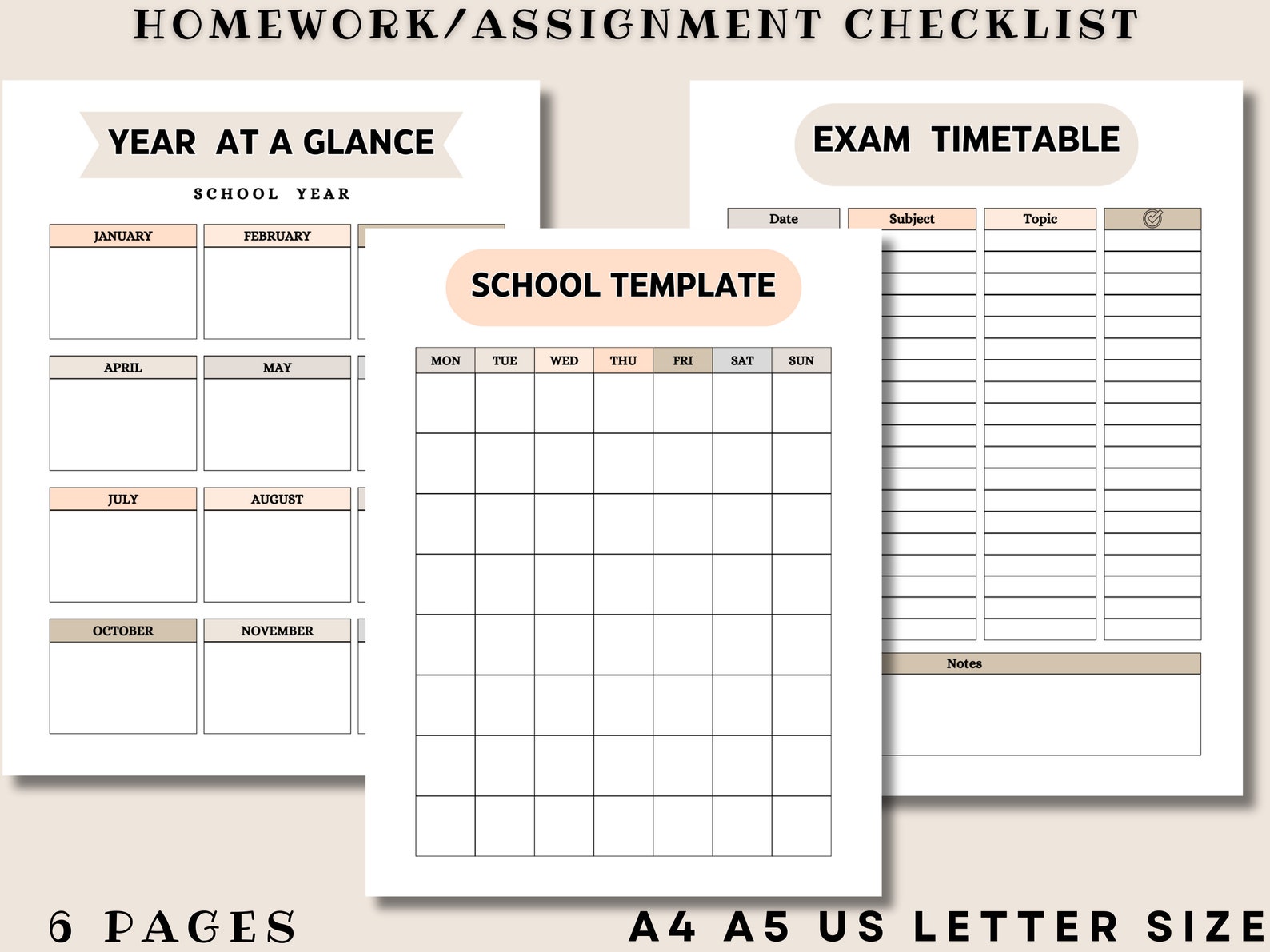 Minimalist Homework Checklist, Weekly Homeschool Planner, Assignment ...