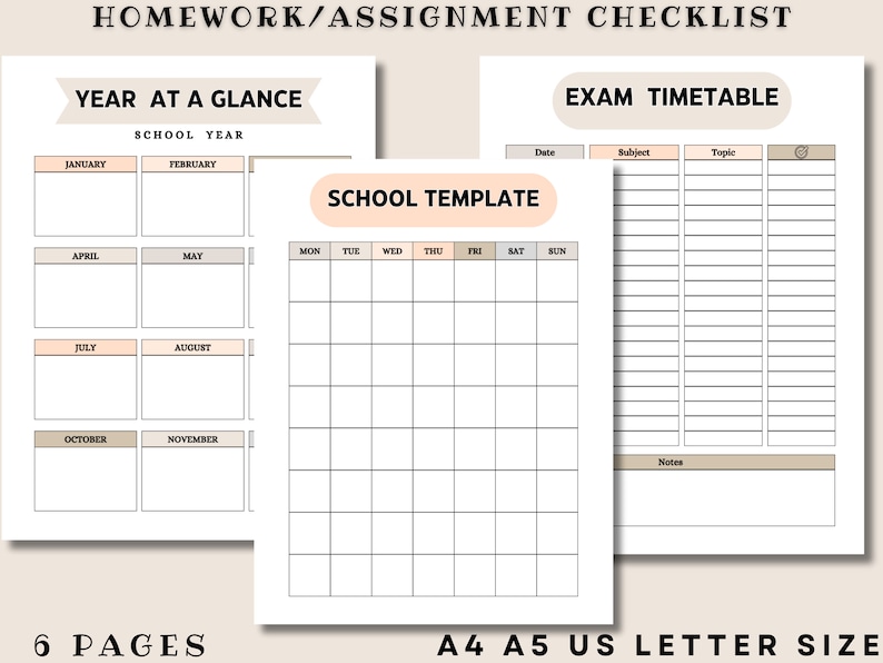 Minimalist Homework Checklist, Weekly Homeschool Planner, Assignment ...