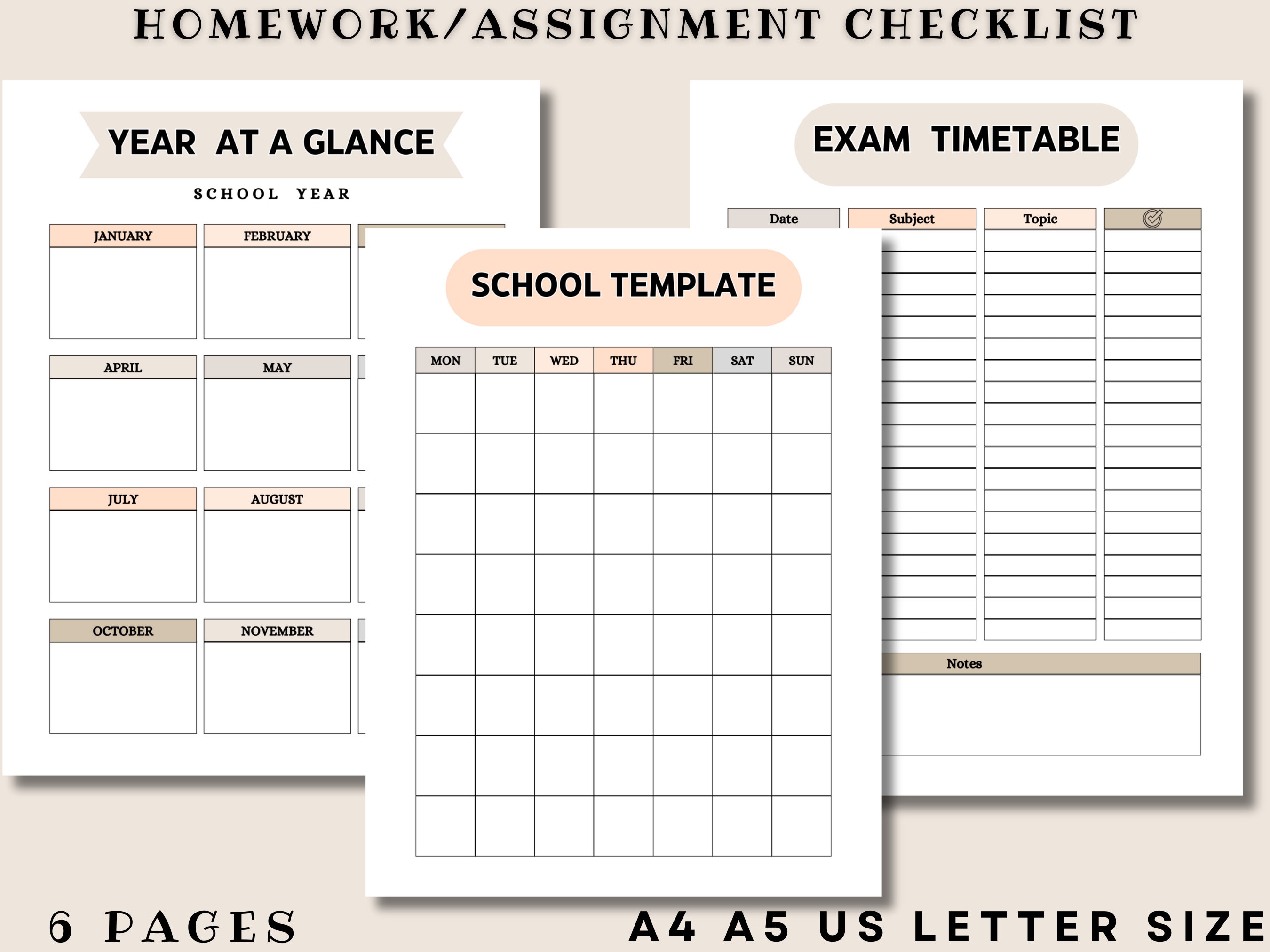 Minimalist Homework Checklist, Weekly Homeschool Planner, Assignment ...