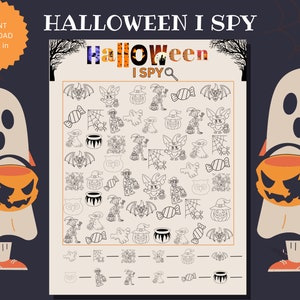 Halloween I SPY Printable Fun Search and Find Activity for - Etsy