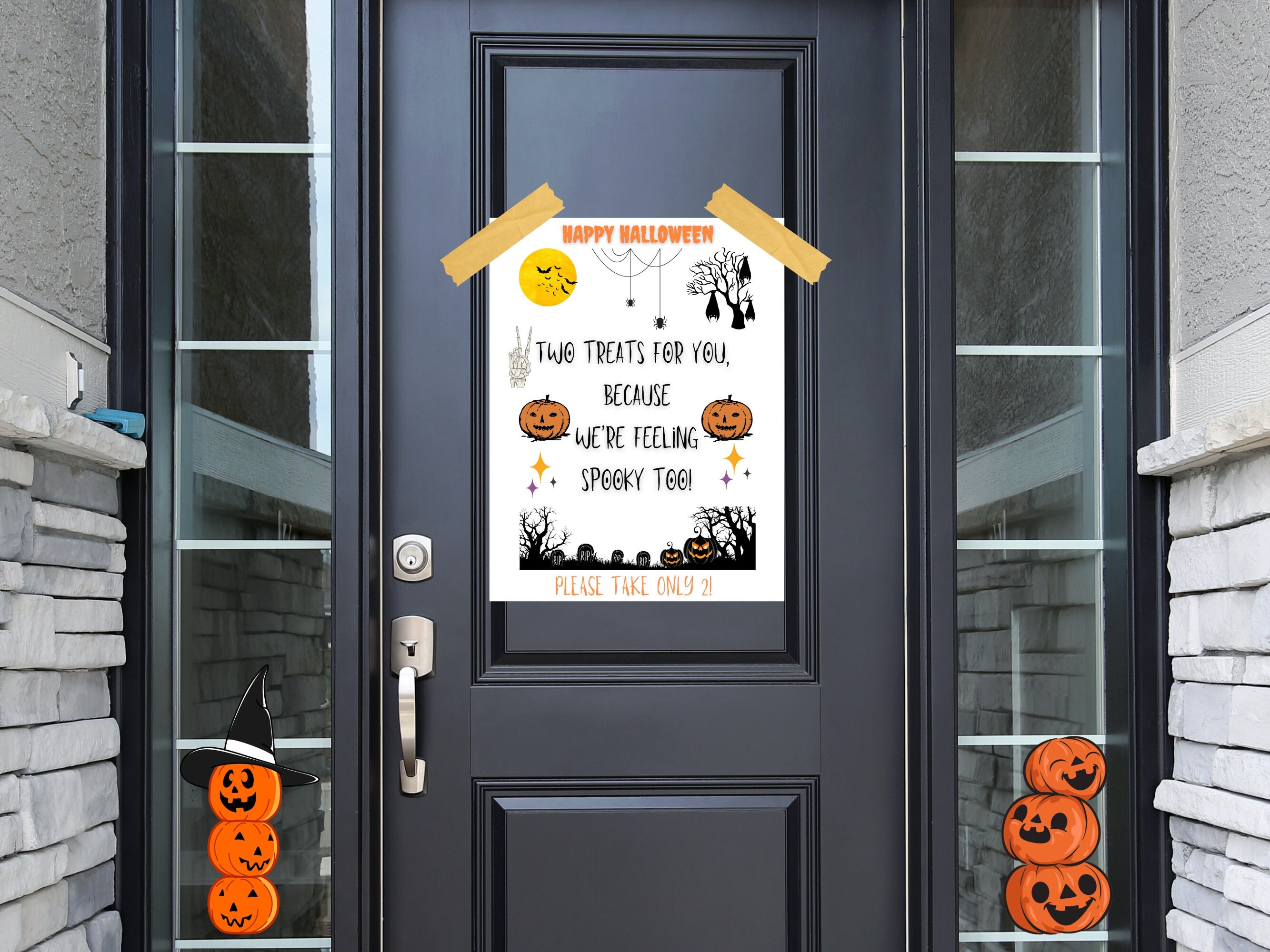 Trick or Treat Sign Halloween Candy Sign Halloween Porch Sign Please ...