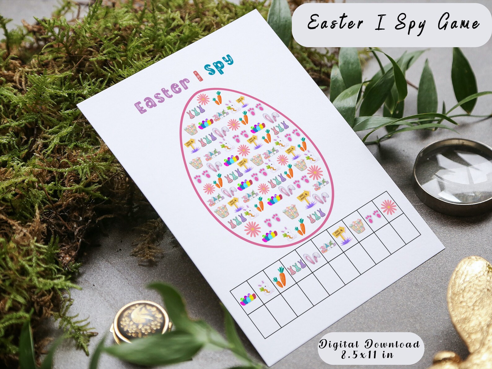 Printable I Spy Easter Activity Fun Look and Find Activity, Interactive ...