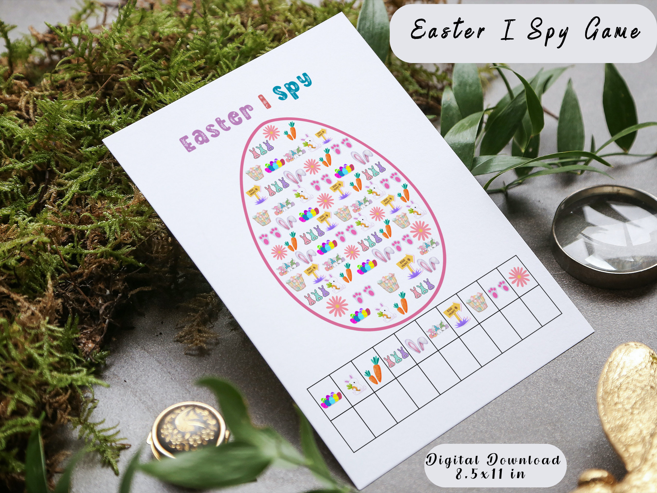 Printable I Spy Easter Activity Fun Look and Find Activity, Interactive ...