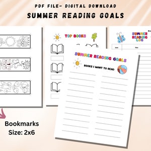 Summer Reading List Teens, Kids Reading Log Coloring Bookmarks Children ...