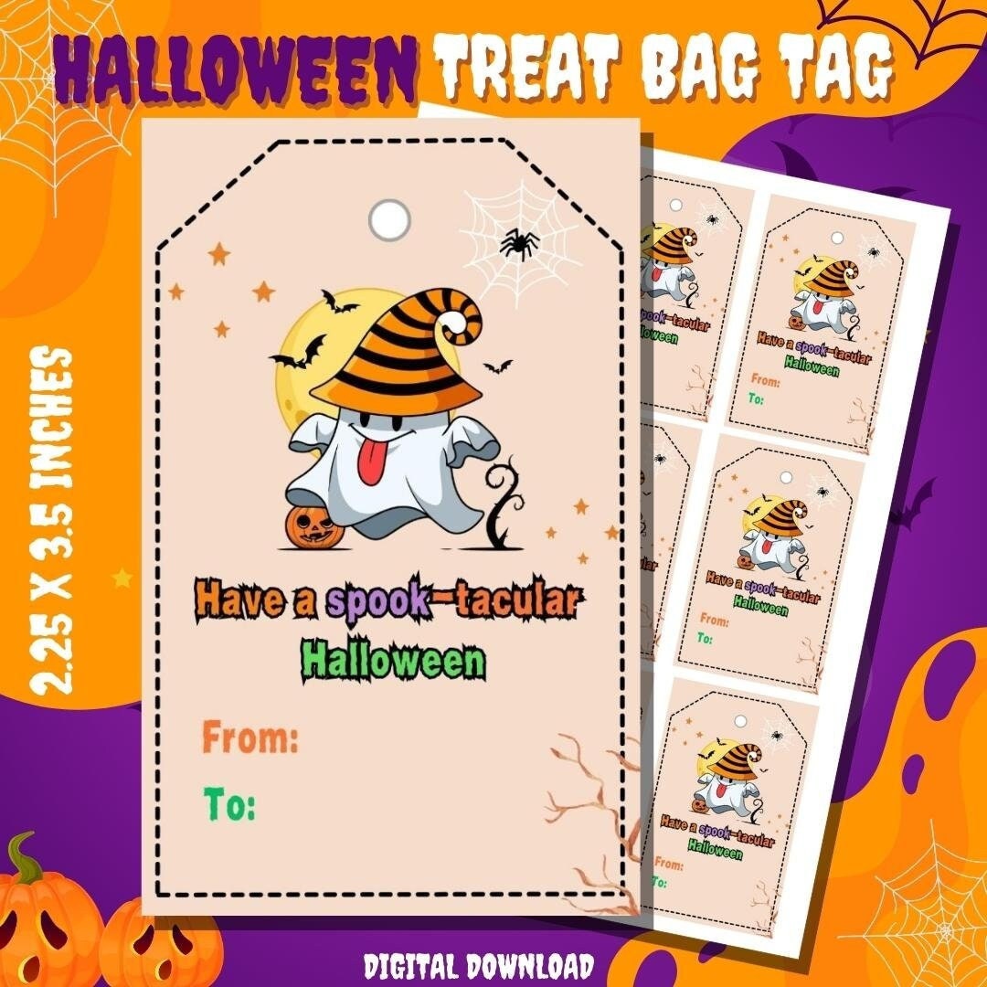 Halloween Treat Bag Tags Spooky School Classroom Labels Trick or Treat ...