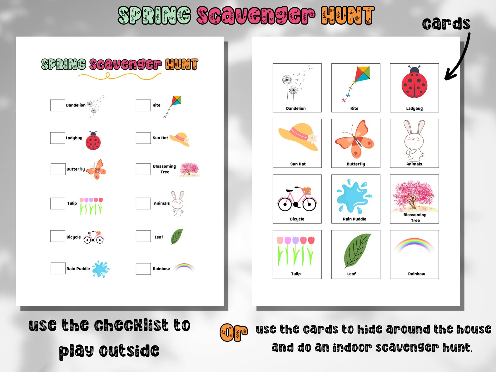 Spring Scavenger Hunt Printable, Nature-easter Scavenger Hunt Kids ...