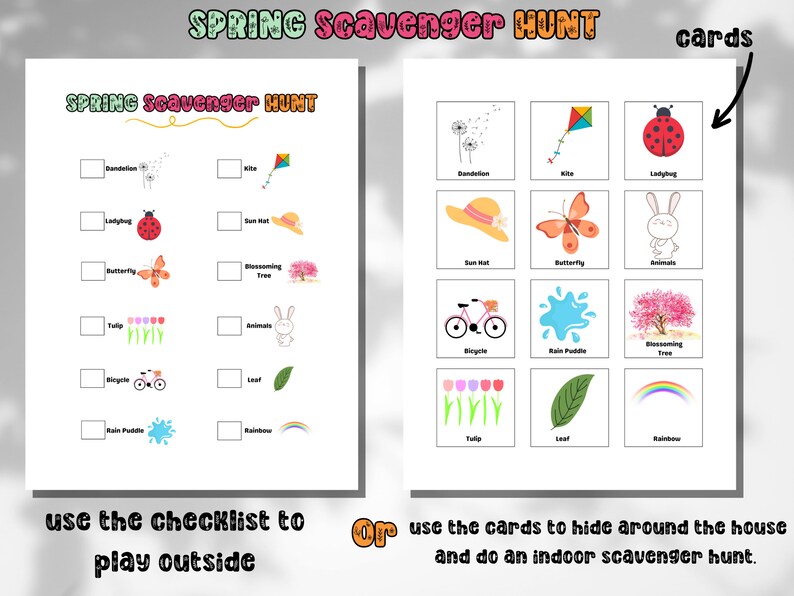Spring Scavenger Hunt Printable, Nature-easter Scavenger Hunt - Kids ...