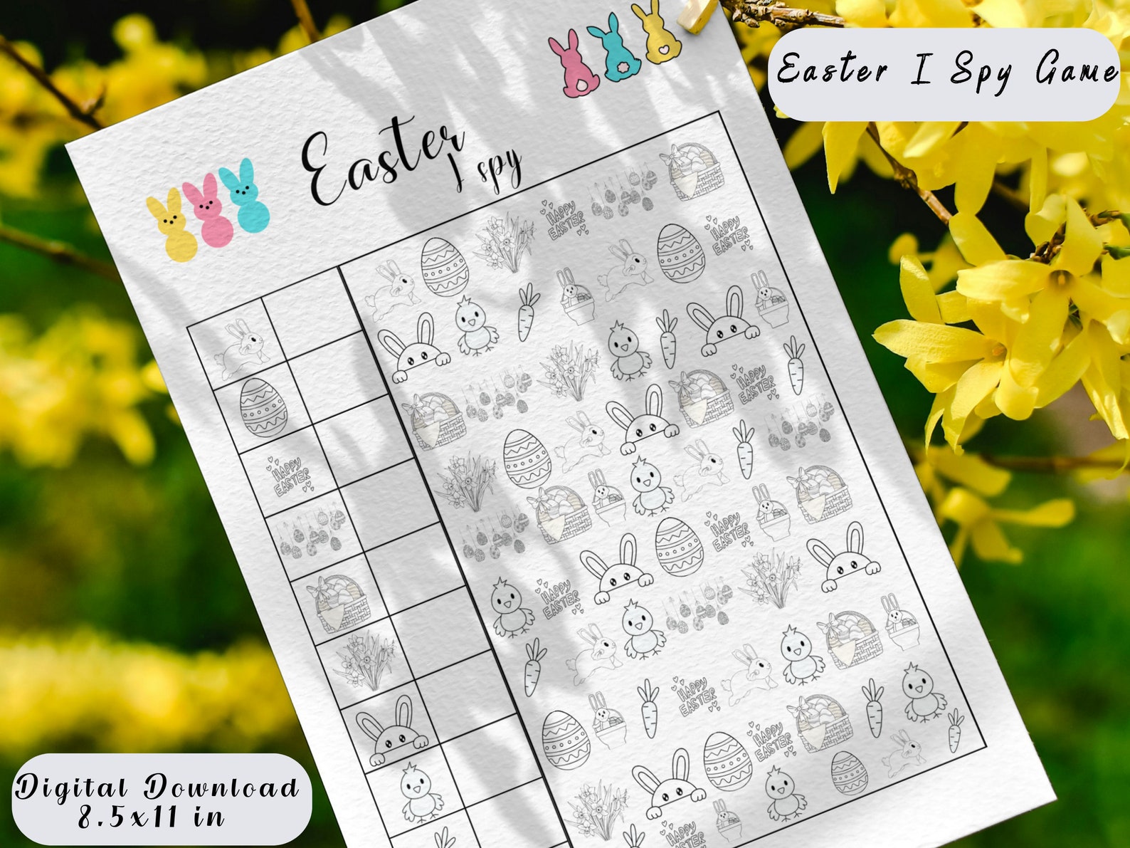 Printable I Spy Easter Activity Fun Look and Find Activity, Interactive ...