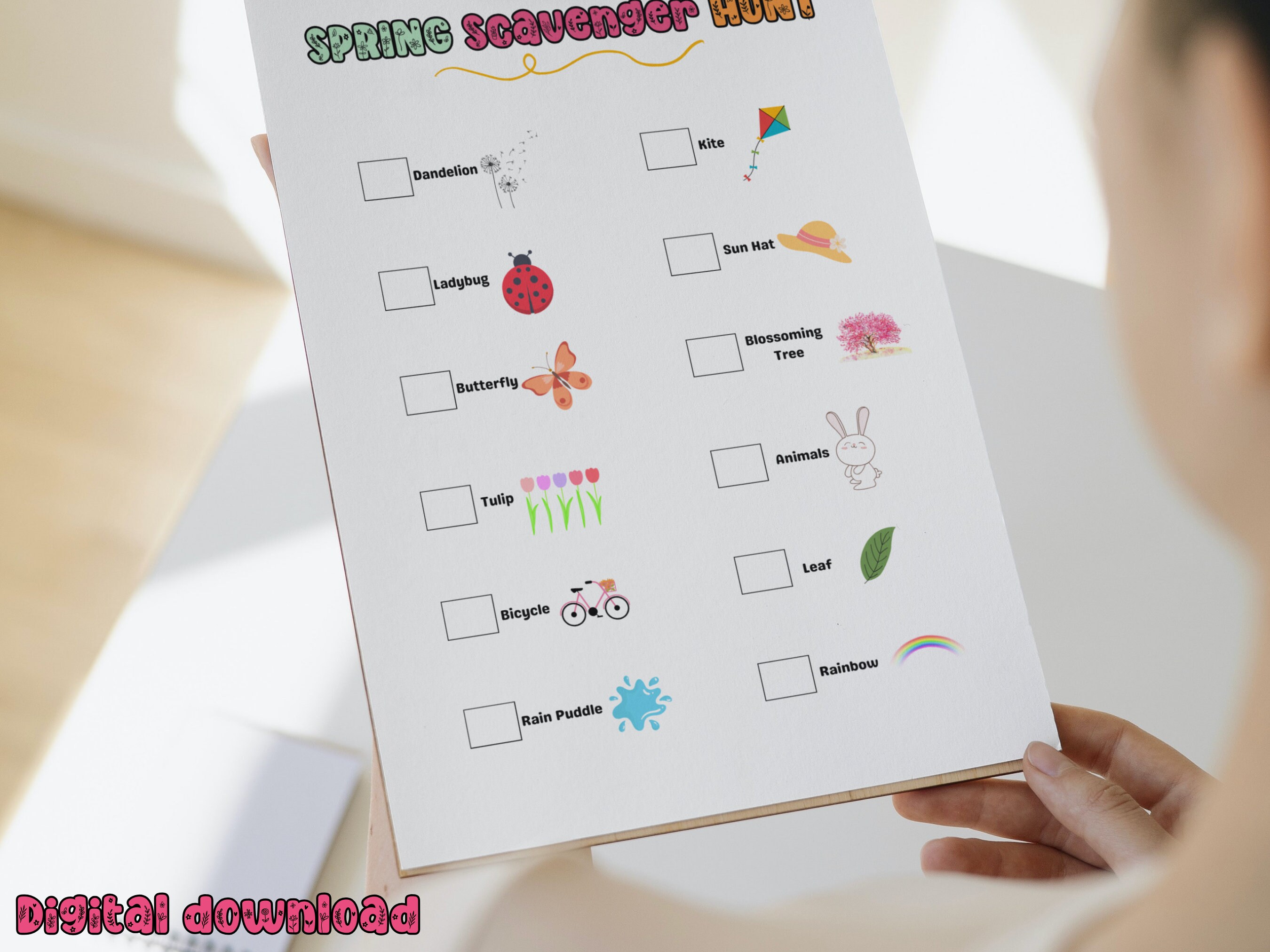 Spring Scavenger Hunt Printable, Nature-easter Scavenger Hunt - Kids ...
