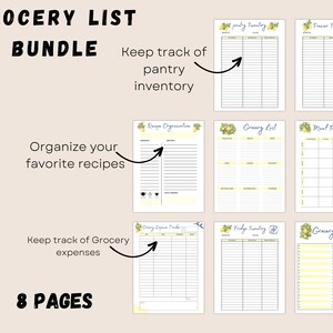 Grocery List-meal Planner Printable, Diary Meal Tracker, Weekly ...