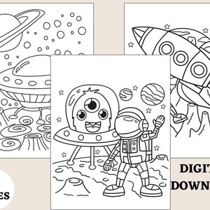 Space-themed Coloring Pages Space Planets Coloring Book Summer - Etsy