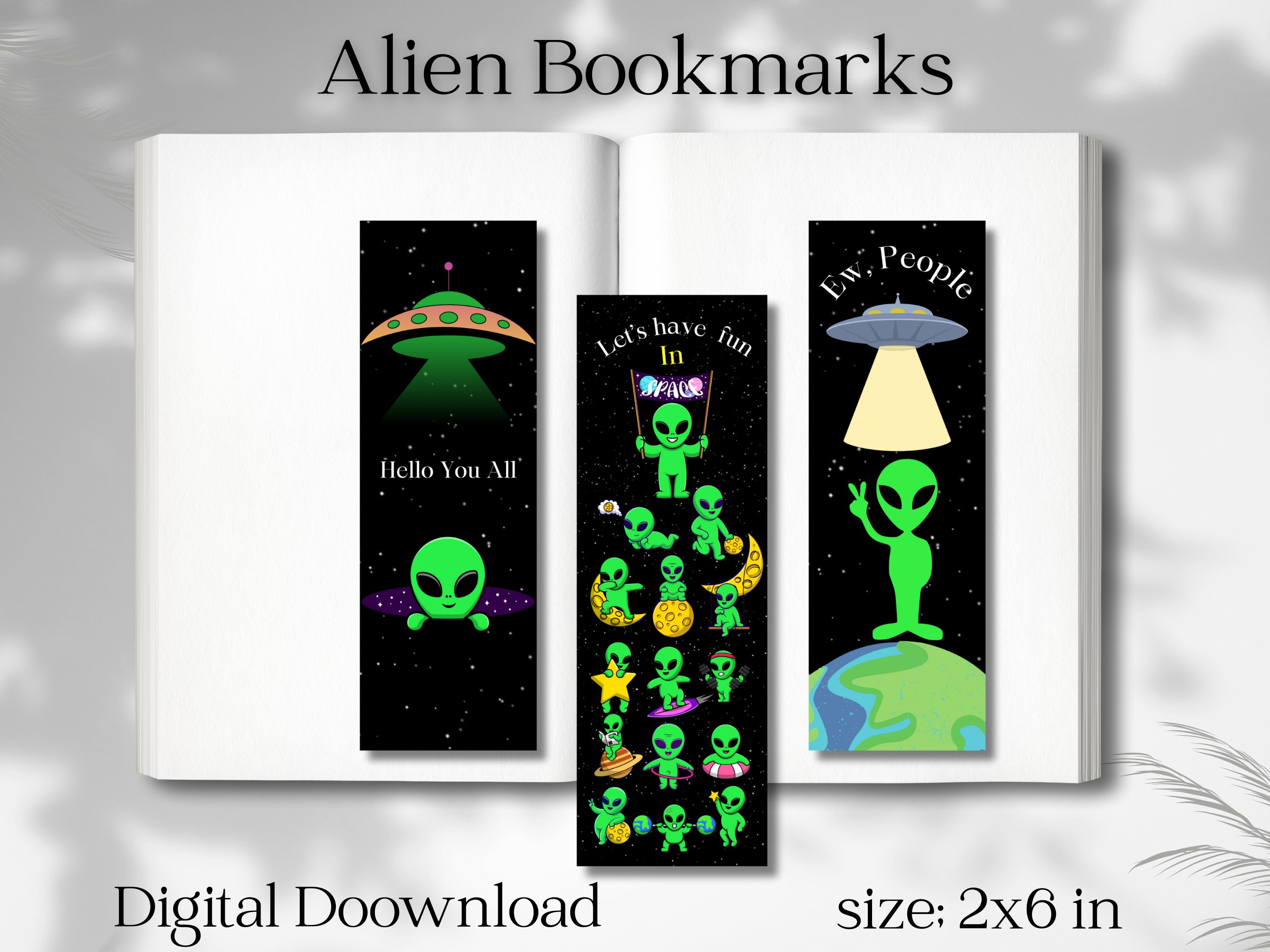 Printable Alien Bookmarks, Vibrant and Fun Design, Ideal for Book ...