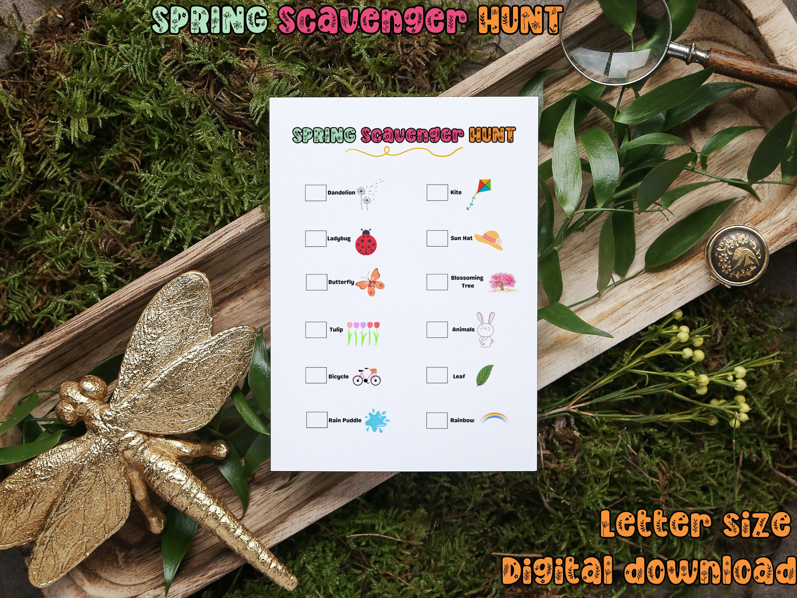 Spring Scavenger Hunt Printable, Nature-easter Scavenger Hunt - Kids ...
