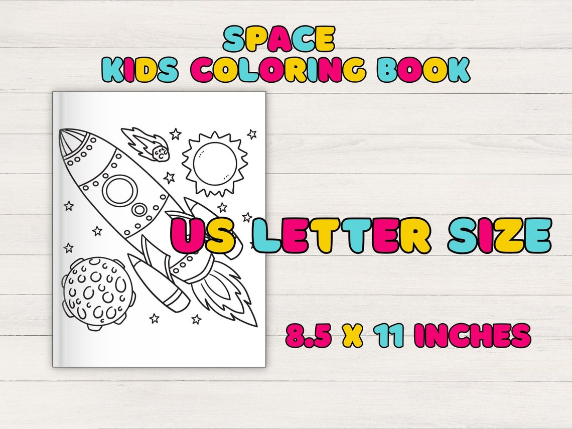 Space-themed Coloring Pages Space Planets Coloring Book Summer Activity ...