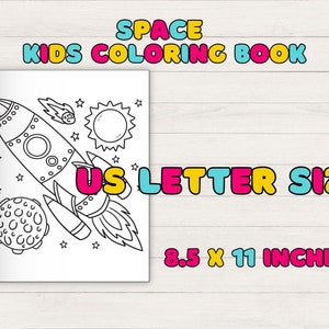 Space-themed Coloring Pages Space Planets Coloring Book Summer Activity ...