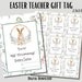 Easter Teacher Gift Tags, Bunny Favor Teacher Tags, Goodie Bag Tags ...