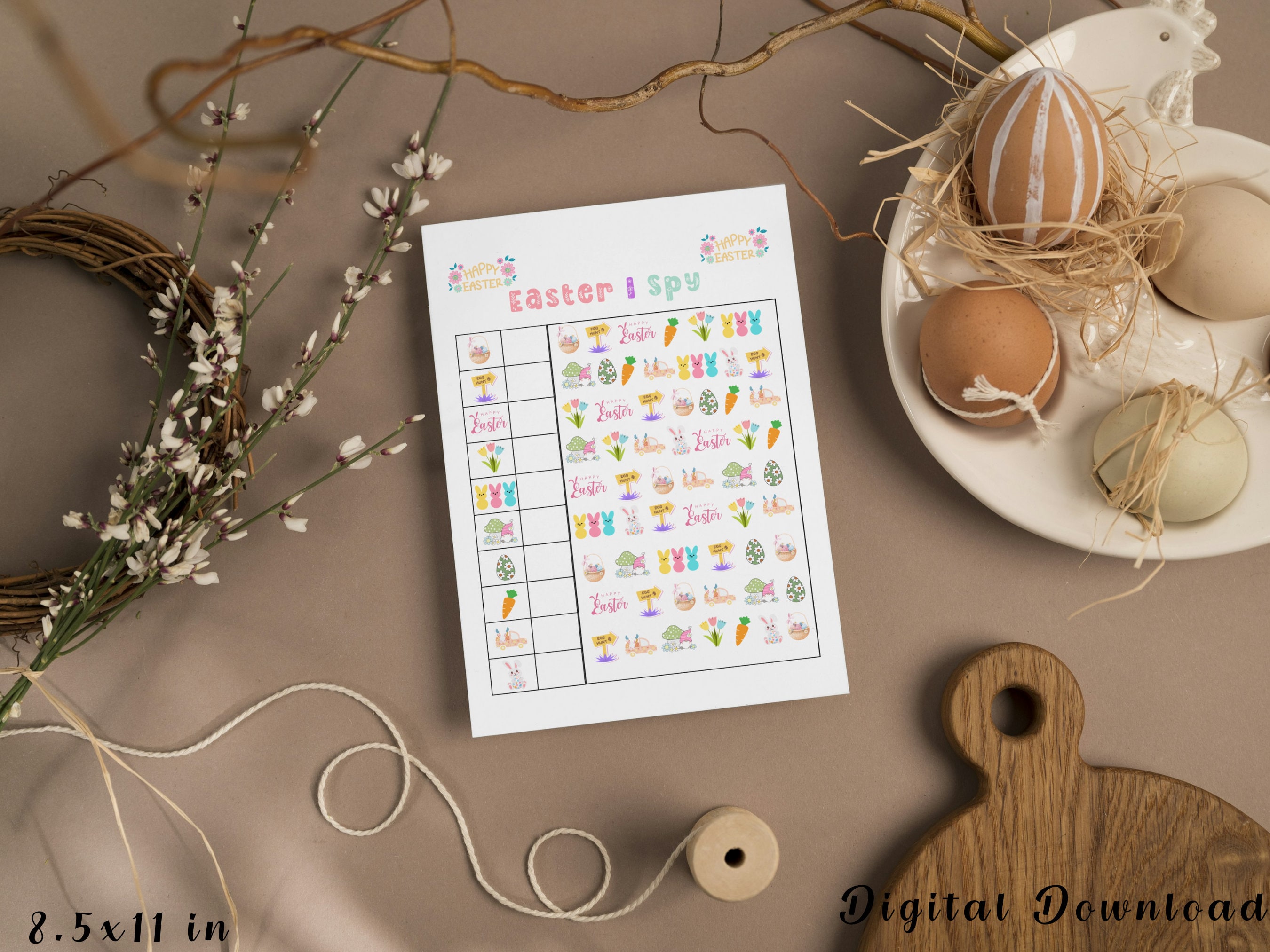 Printable I Spy Easter Activity Fun Look and Find Activity, Interactive ...