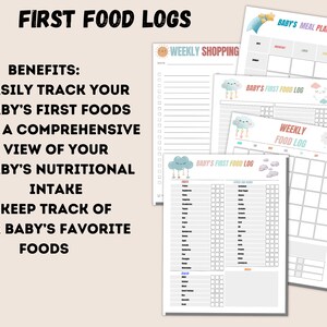 Baby First Food Planner Checklist Baby Food Diary Tracker Printable ...
