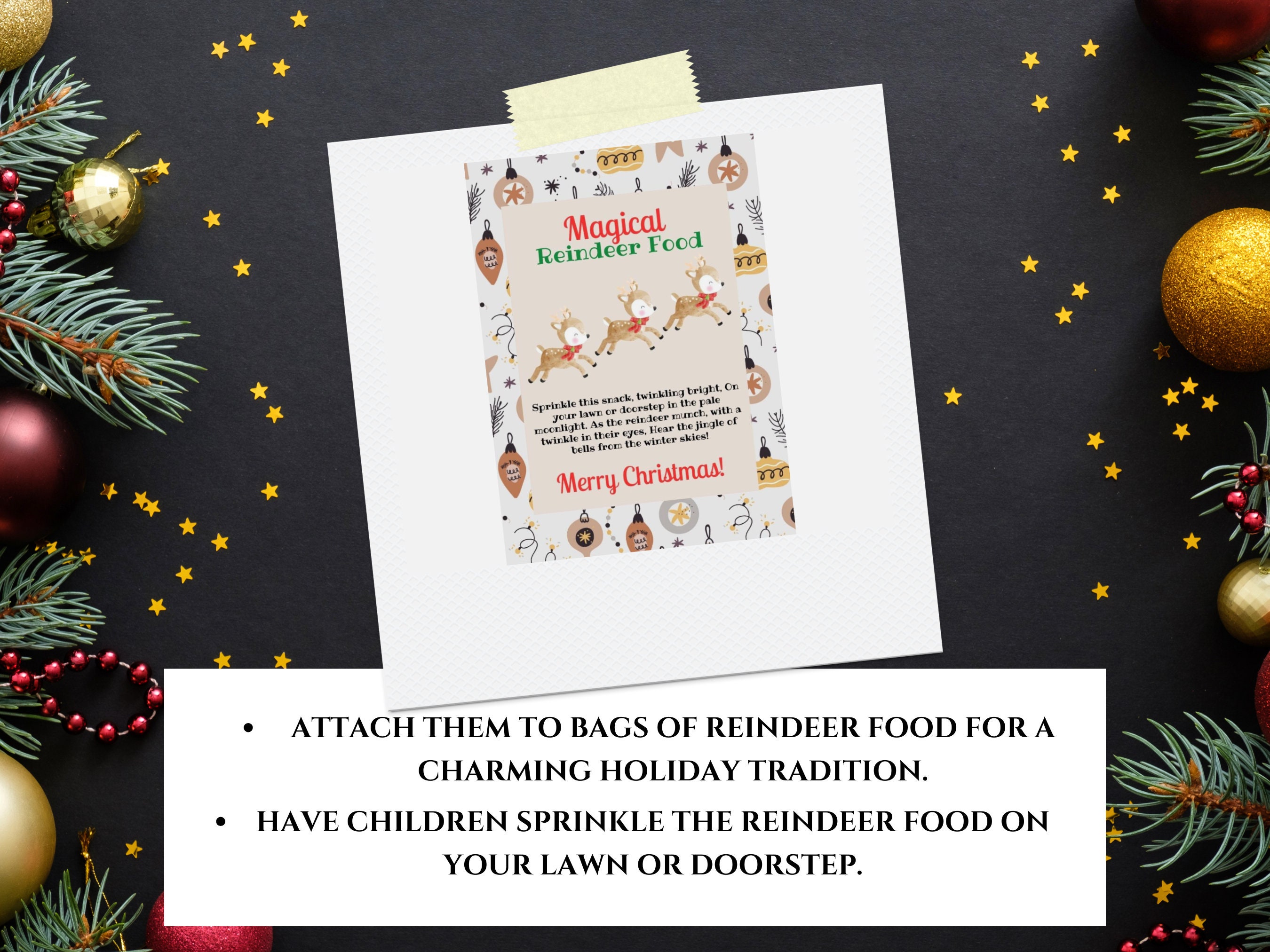 Magic Reindeer Food Tag Reindeer Food Labels Christmas Eve Tradition ...
