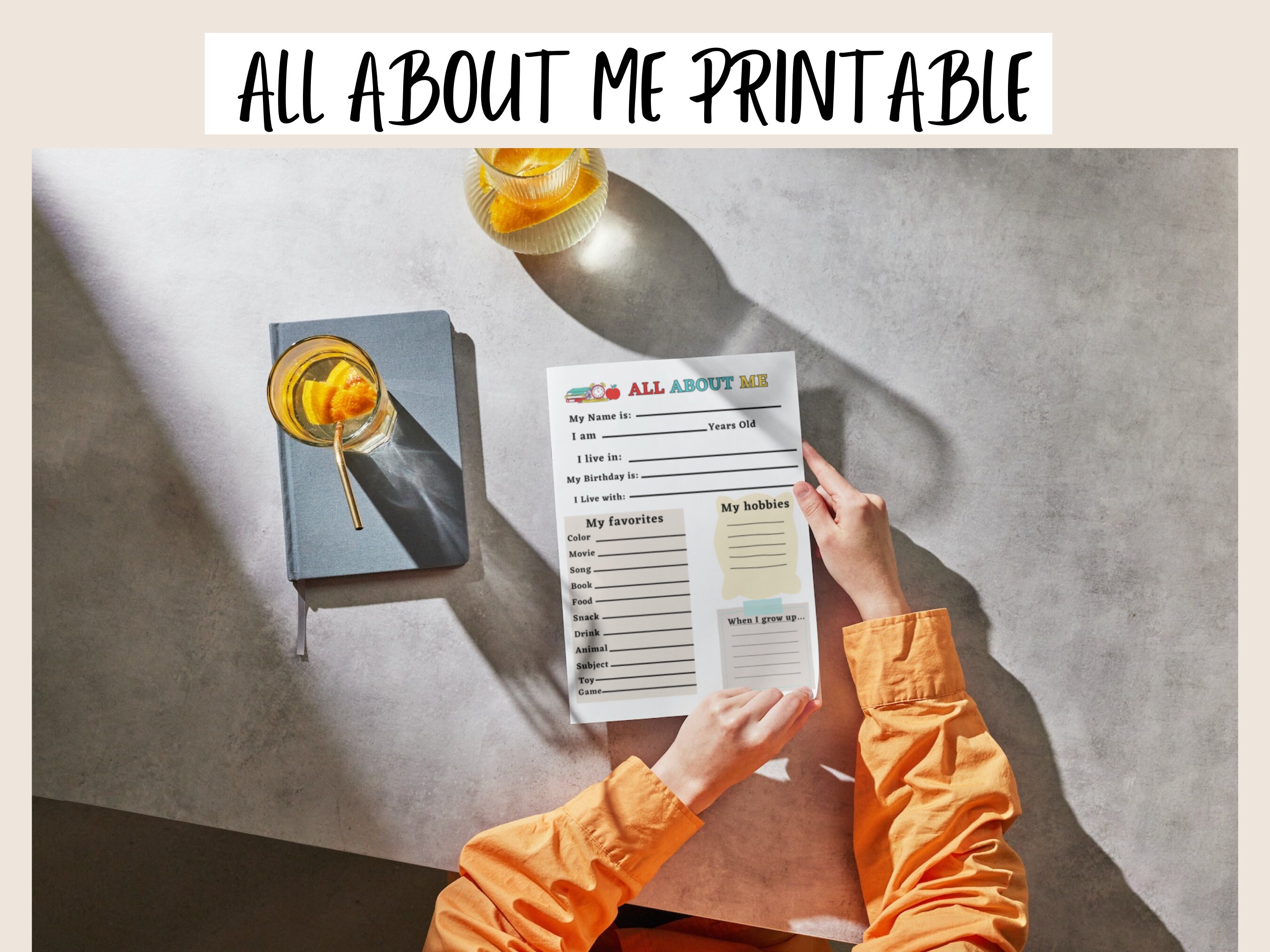 Back to School All About Me Student Worksheet First Day of School About ...