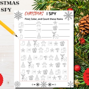Christmas I Spy Printable Activity, Kid's Christmas Party Game, Busy ...