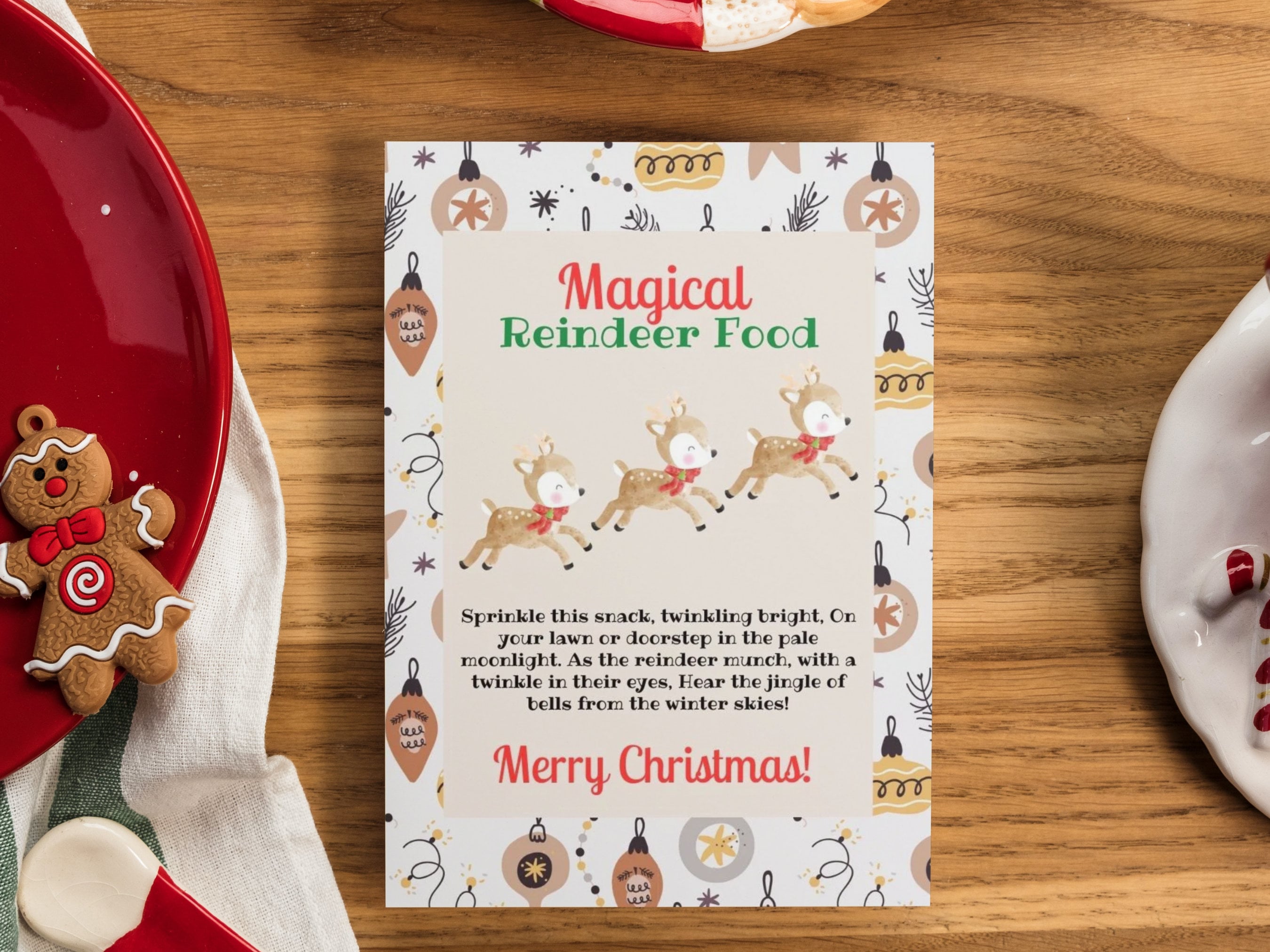 Magic Reindeer Food Tag Reindeer Food Labels Christmas Eve Tradition ...