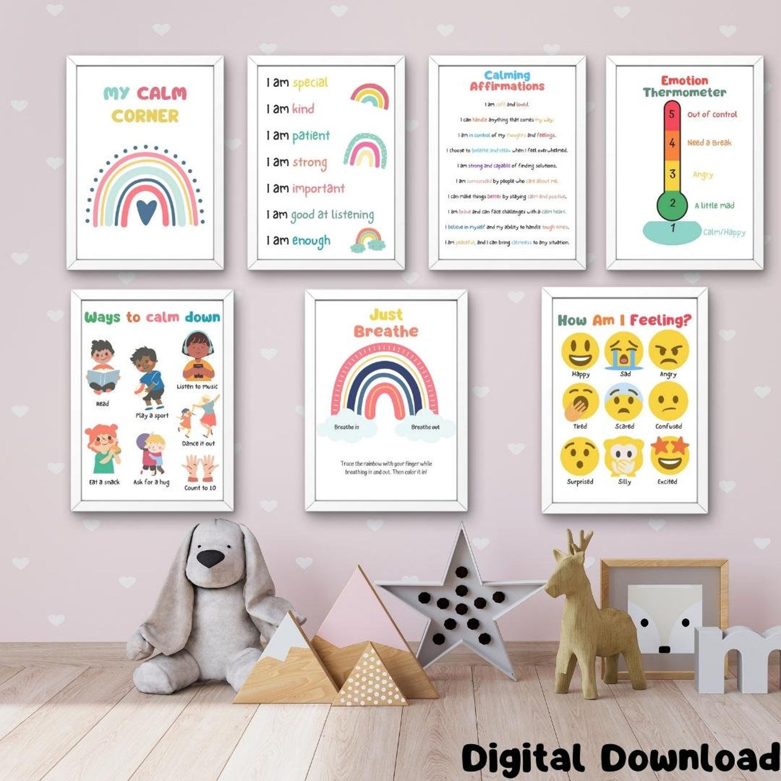 Calm Down Corner Posters Grounding Classroom Calming Technique Kid's ...