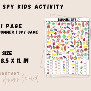 I Spy Printable Games Kids Road Trip Activity Spring Summer I - Etsy