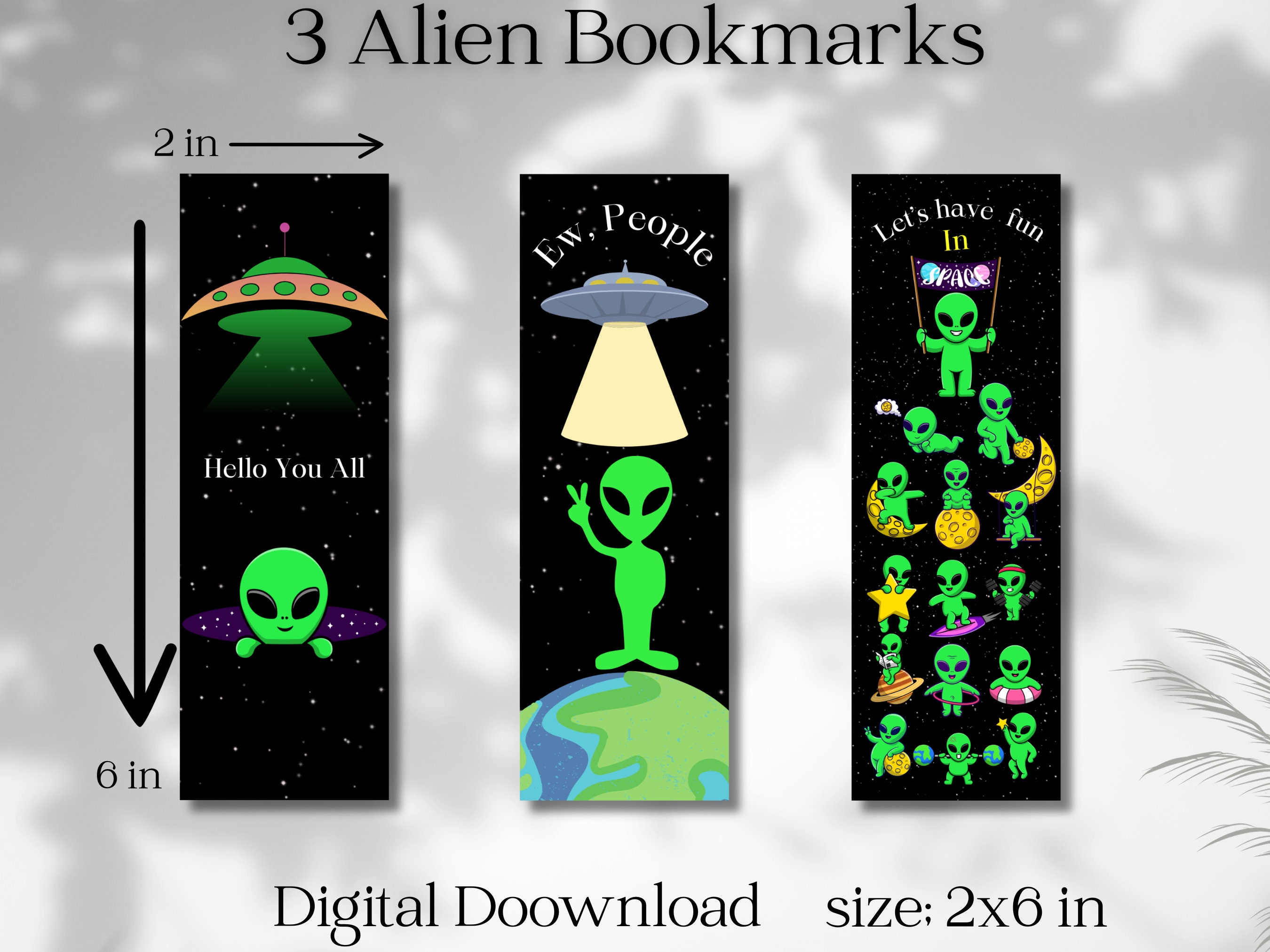 Printable Alien Bookmarks, Vibrant and Fun Design, Ideal for Book ...