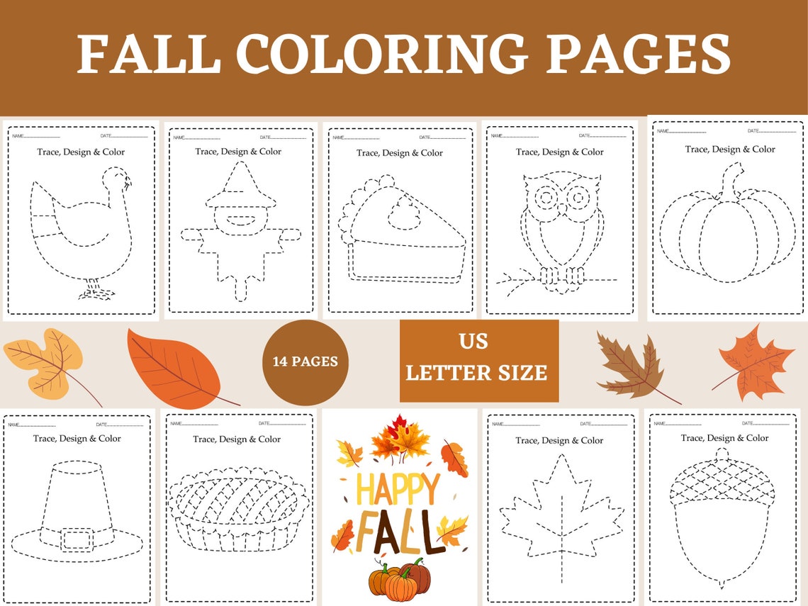 Fall Coloring Pages Thanksgiving Favor Party Activity School Coloring ...