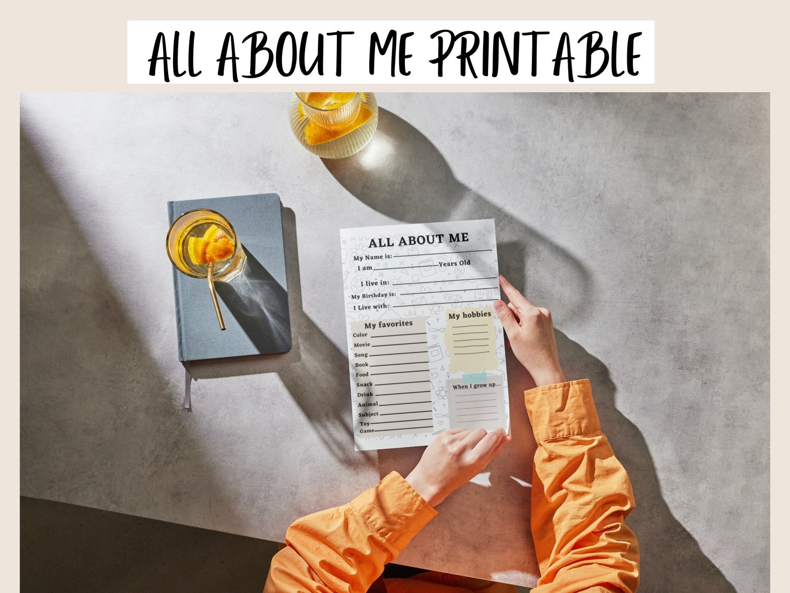 Back to School All About Me Student Worksheet First Day of School About ...