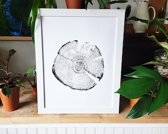 Wood Art, Tree Ring Print, Handmade - Etsy