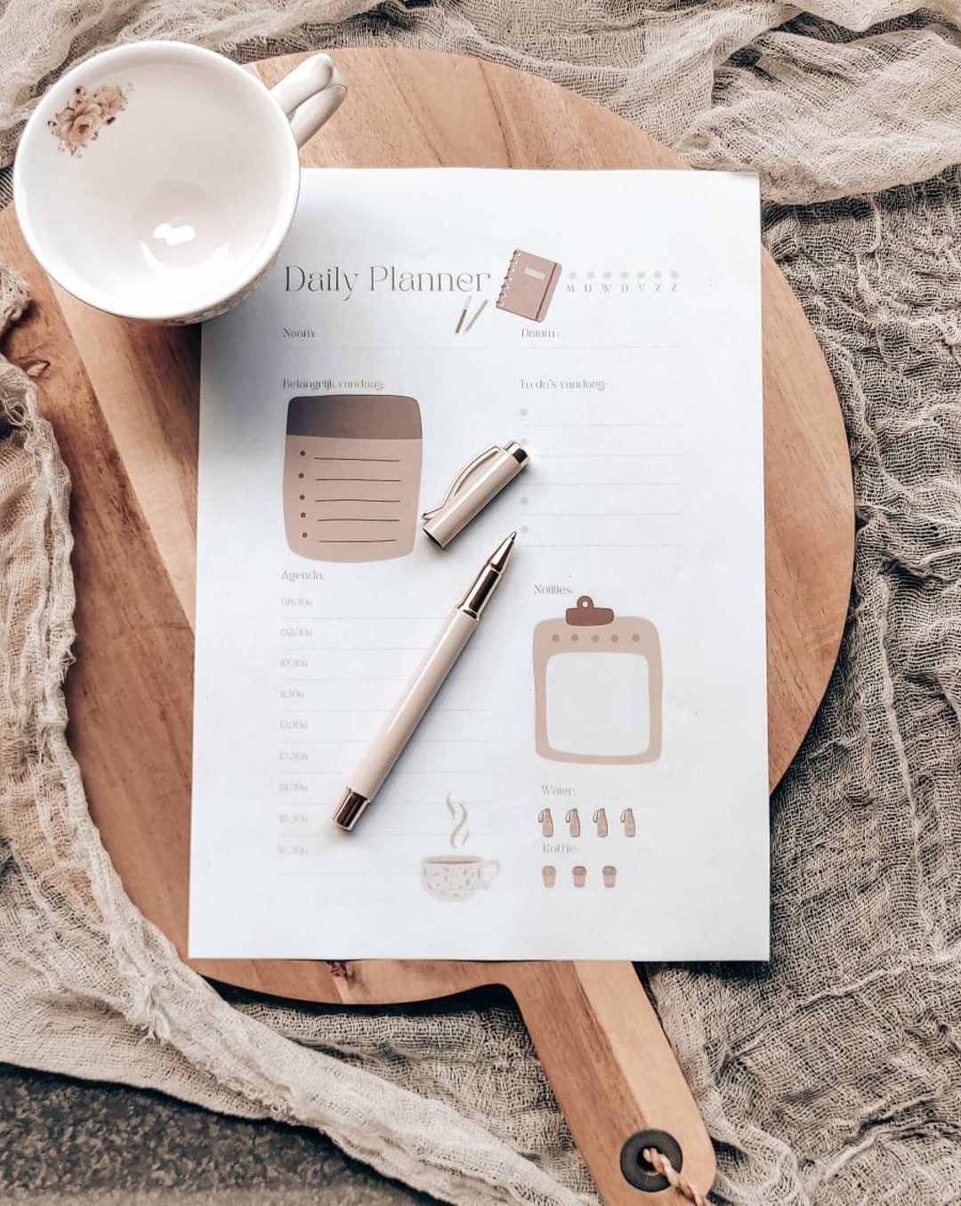 Aesthetic Daily Planner, Daily Planner for Work, Desk Organization ...