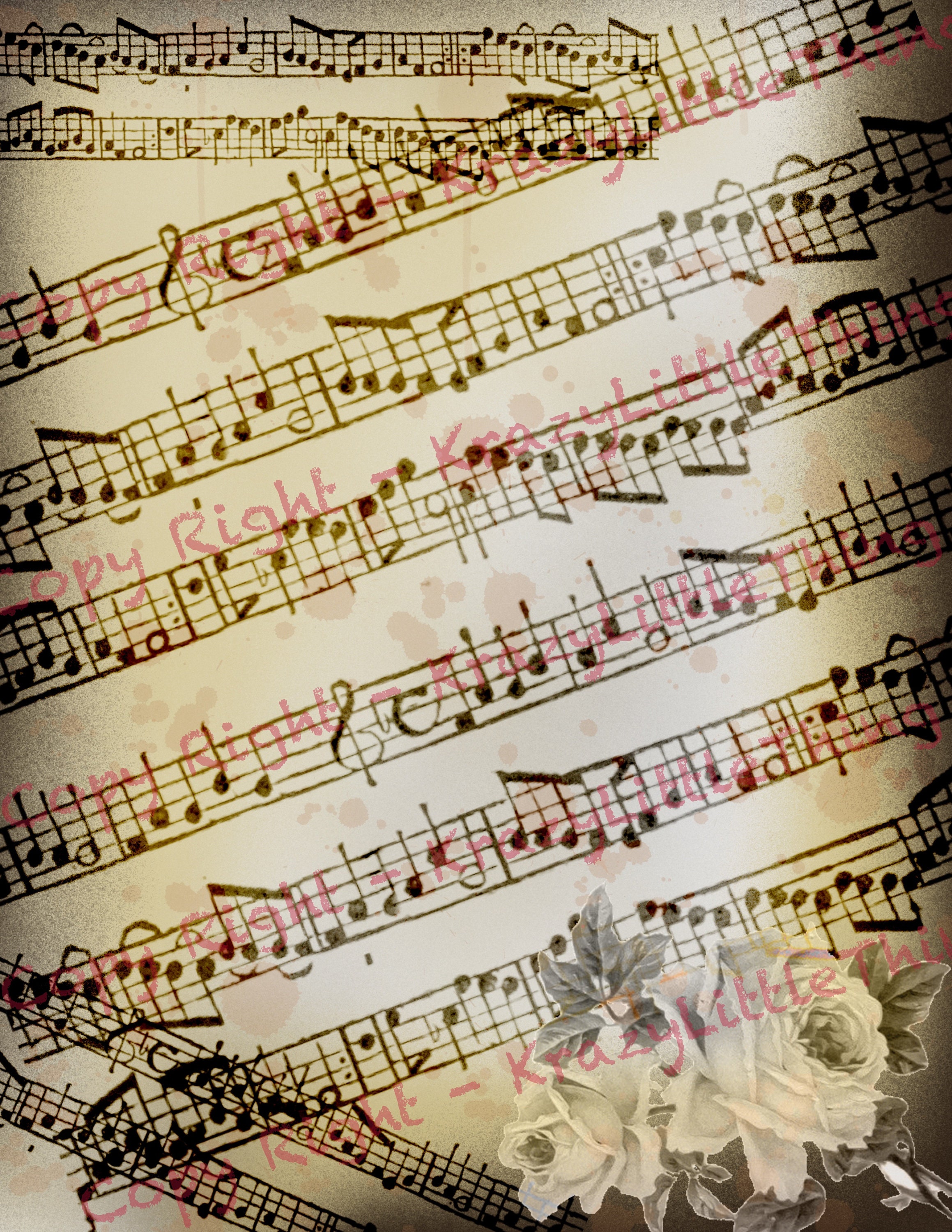 Digital Music Note Junk Journal Pages - Etsy