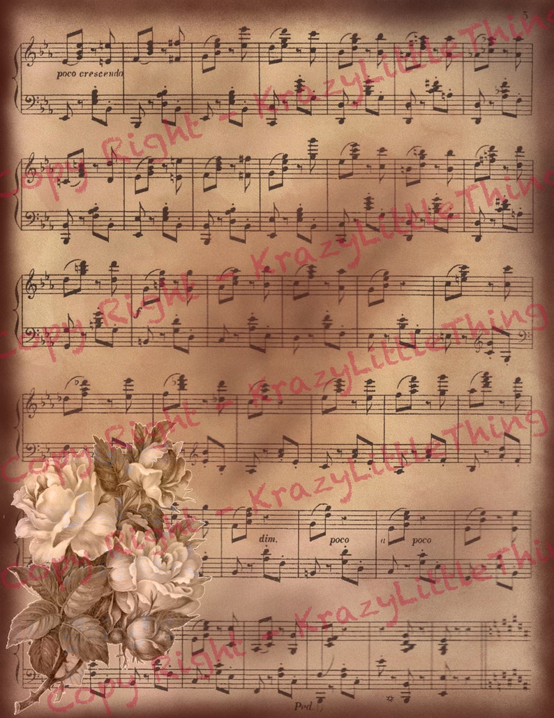 Digital Music Note Junk Journal Pages - Etsy