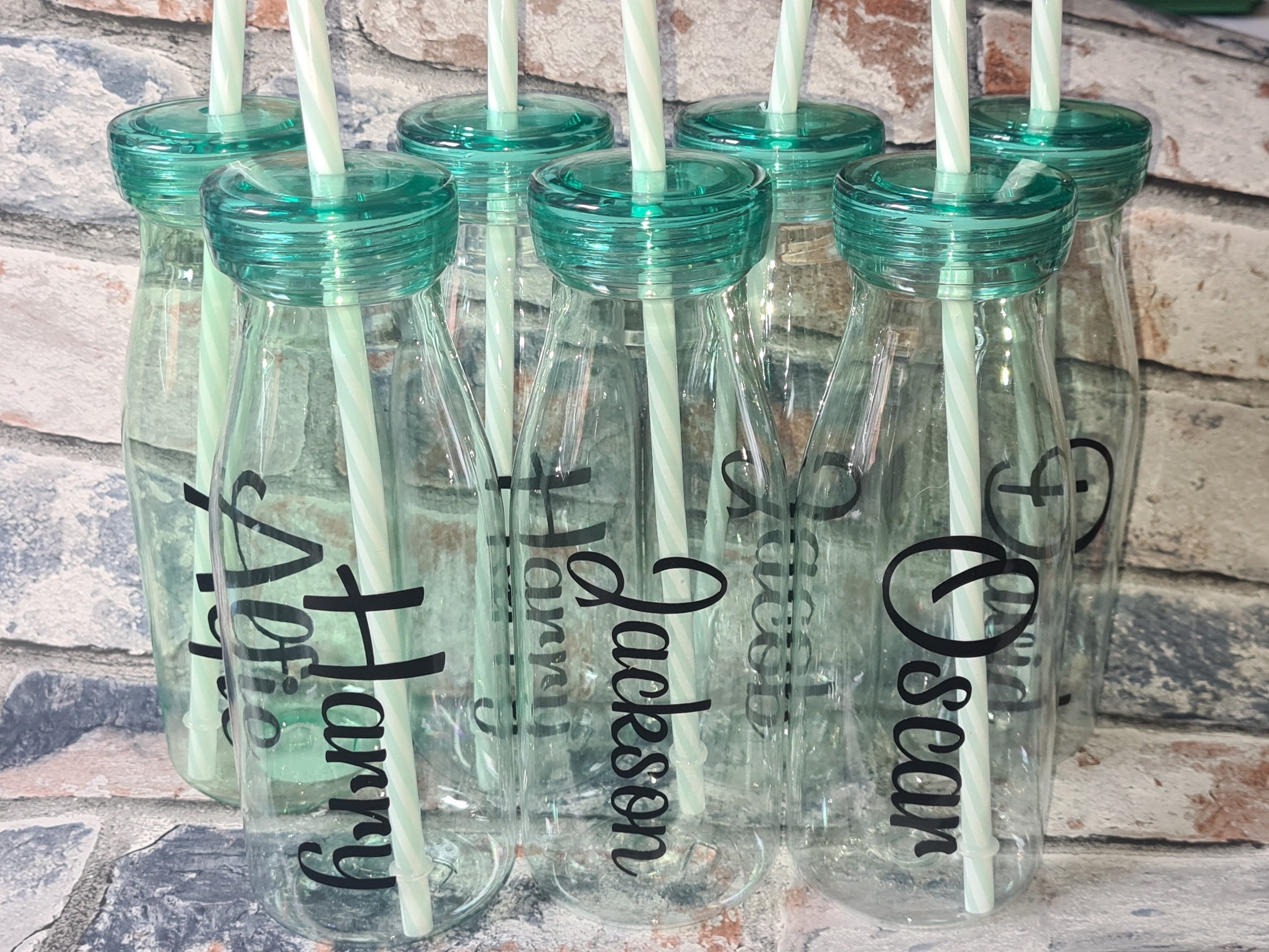 Personalised Kids Milkshake Bottle With Straw Party Favour - Etsy
