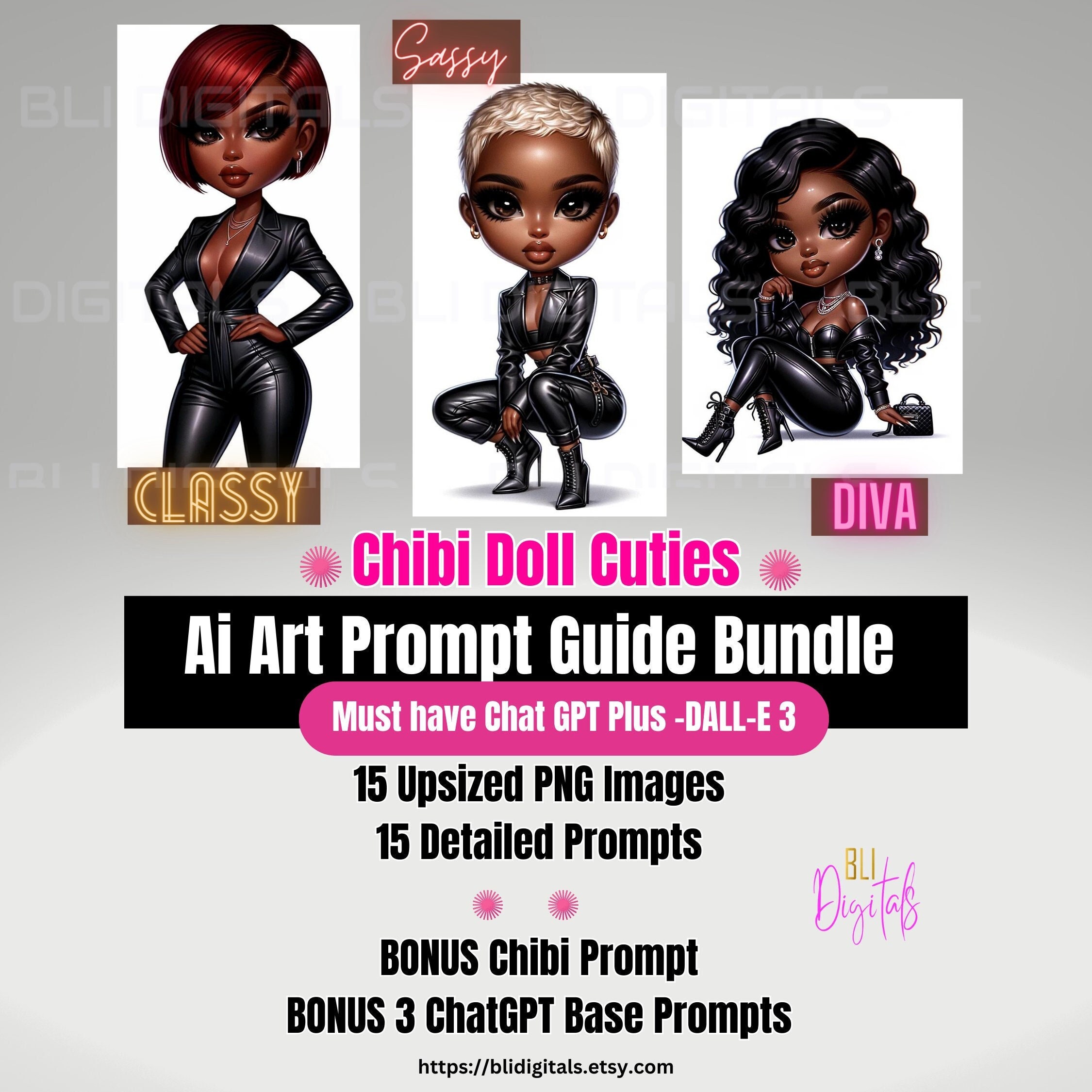 Chibi Doll Clipart| Ai Prompt Guide Bundle| Chibi| Chibi Doll PNG ...