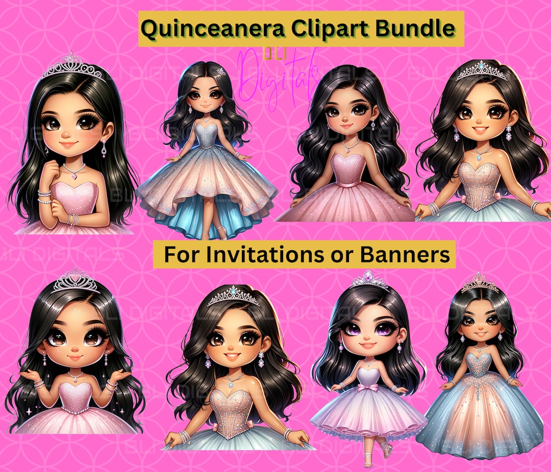 Quinceanera Clipart| Quinceanera Party| Mis Quince Anos| Elegant ...