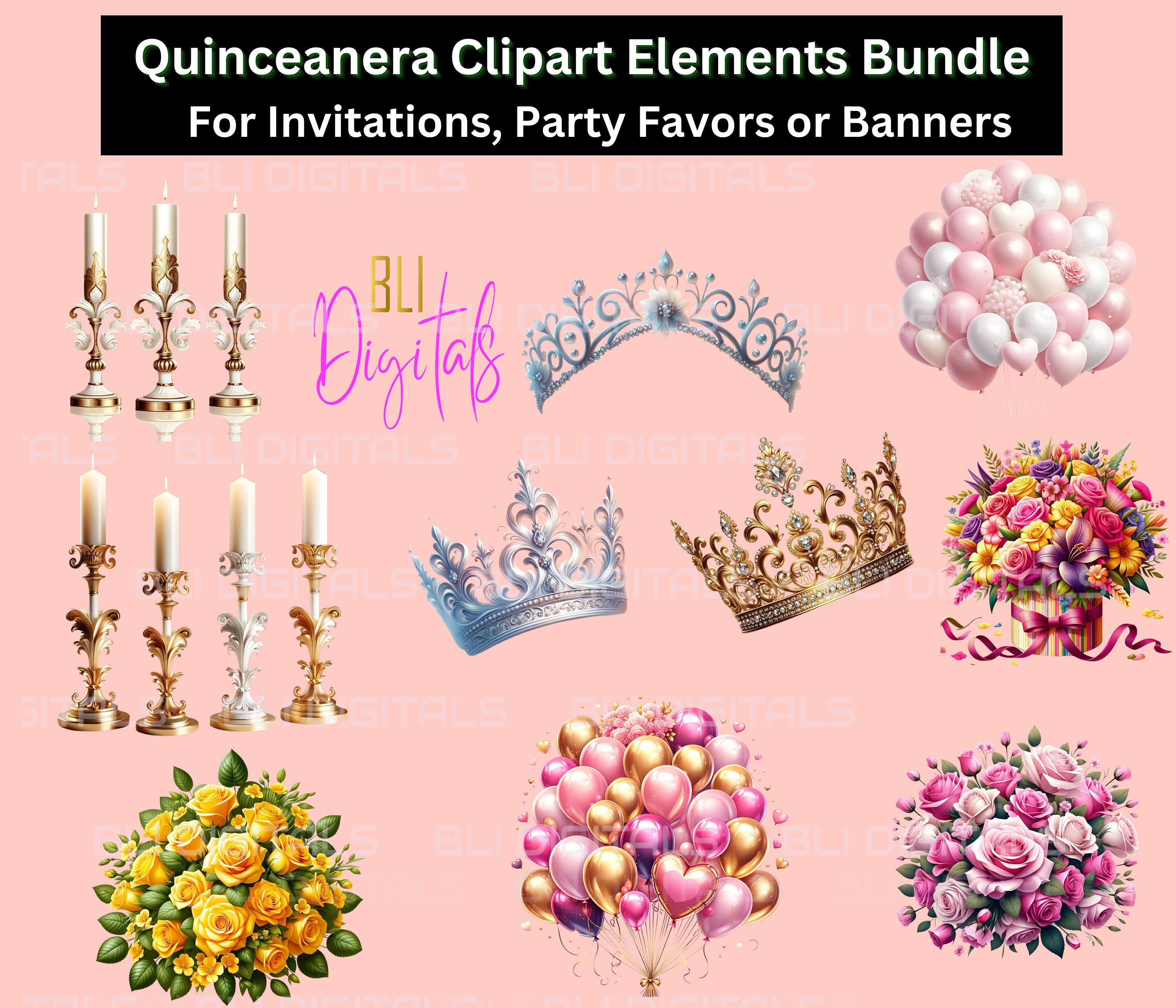 Quinceanera Clipart| Quinceanera| Mis Quince Anos| Sweet 15th ...