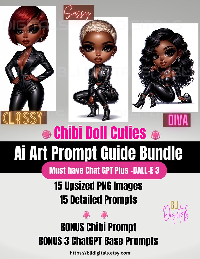 Chibi Doll Clipart| Ai Prompt Guide Bundle| Chibi| Chibi Doll PNG ...