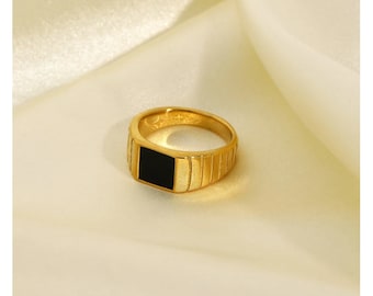 Black Square Ring - Etsy