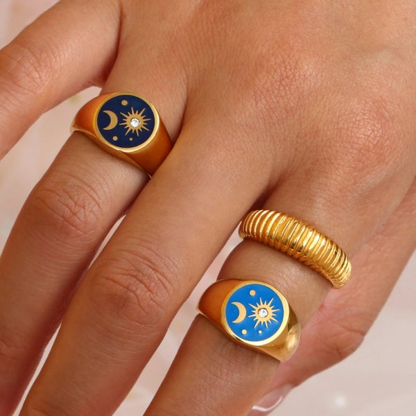Sun Signet Ring - Etsy