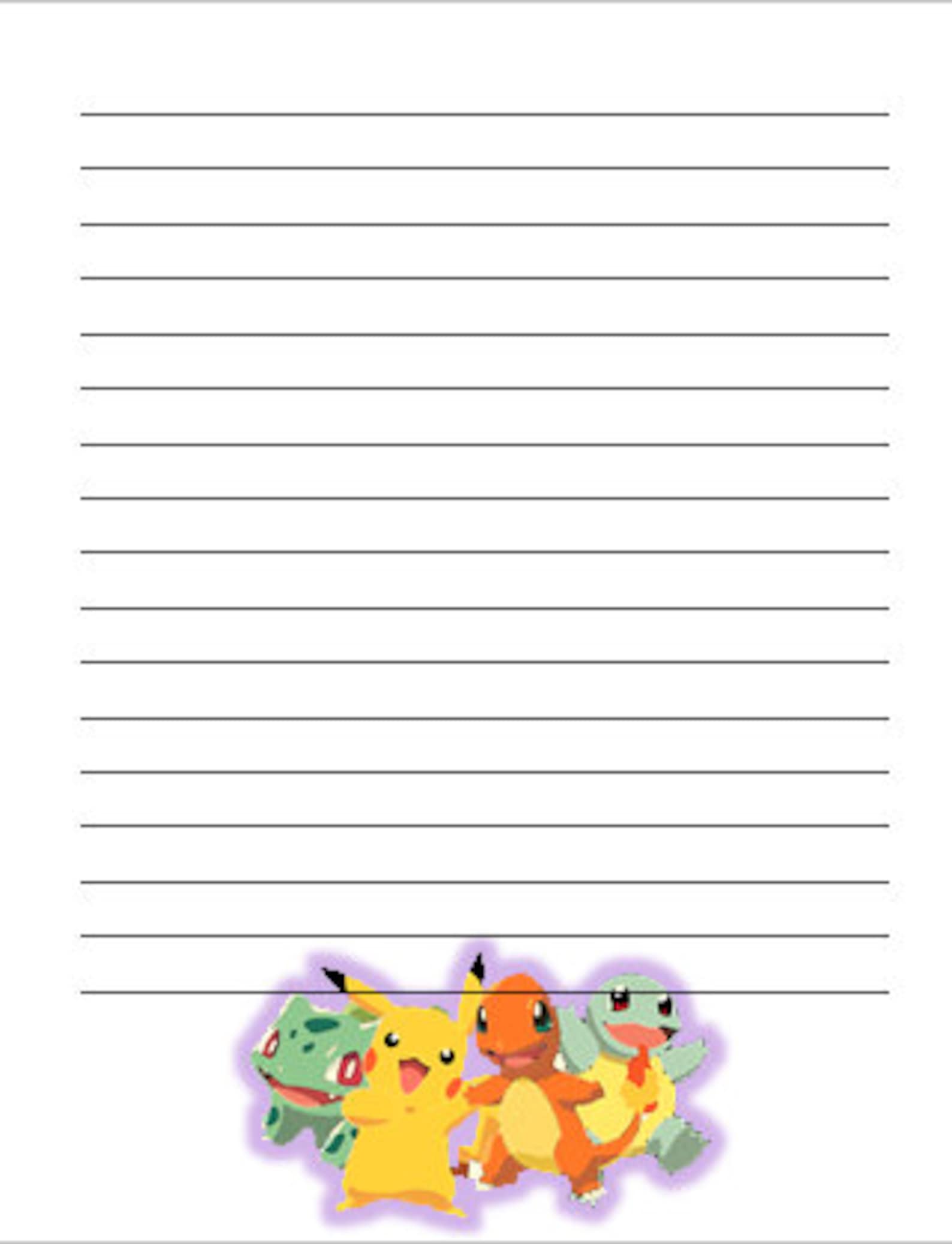Printable Beginner Pokemon stationery | Etsy