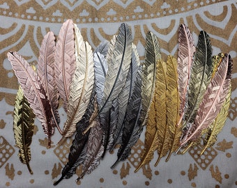 Gold Feather Bookmark / Glow in the Dark / Luminous Bookmark / - Etsy