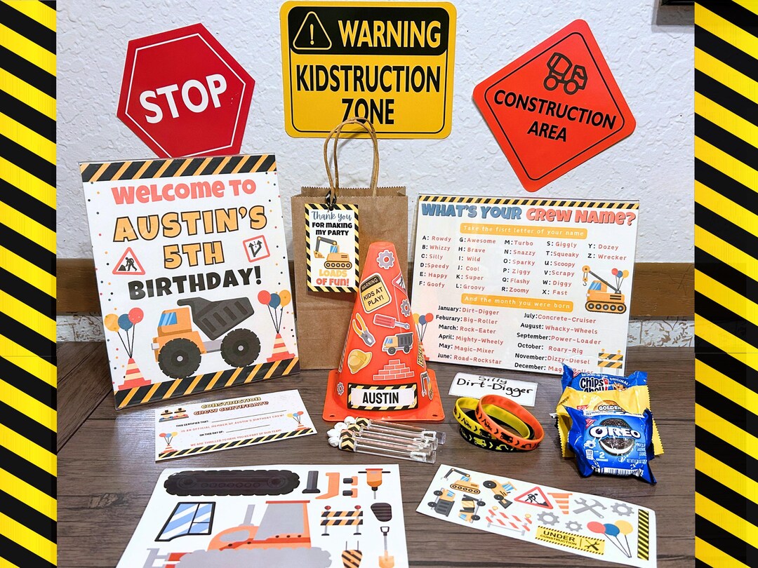 Construction Birthday Party Decor-construction Party Favor-construction ...