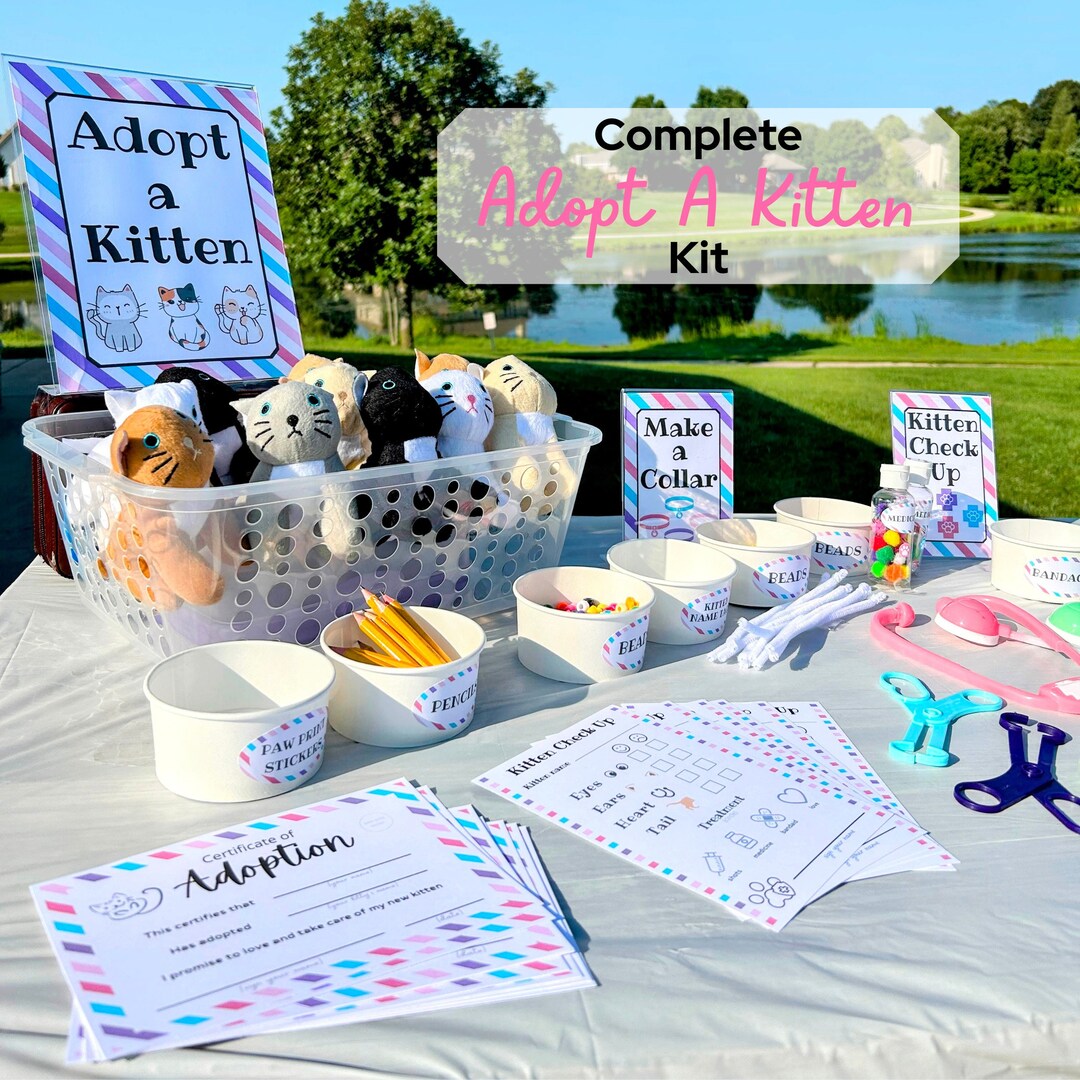 Adopt A Kitten Kids Party Favors-cat Party Favor-cat Themed Birthday ...
