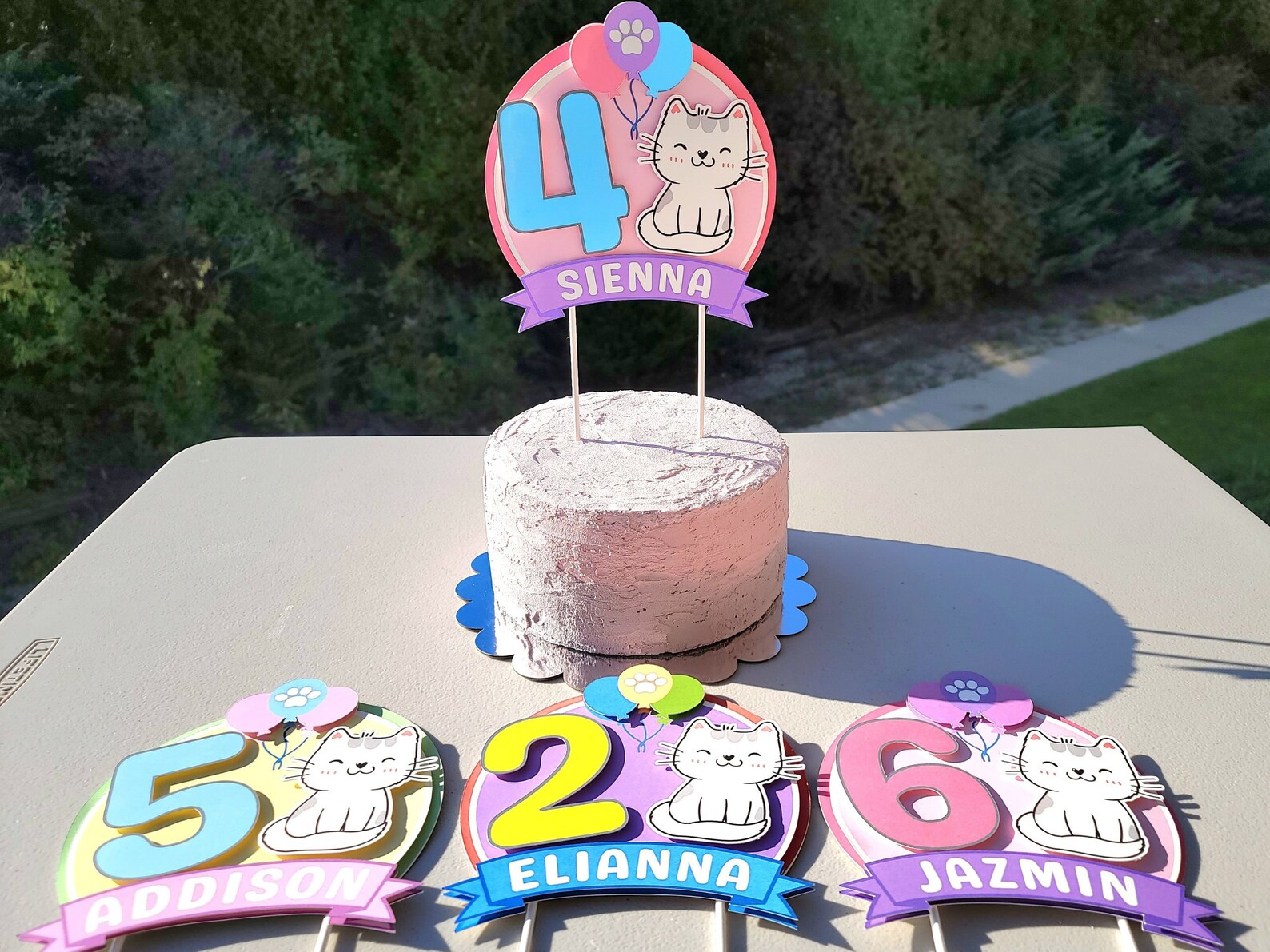 Custom Cat Cake Topper for Kids Kitty Birthday Party, Personalized Name ...